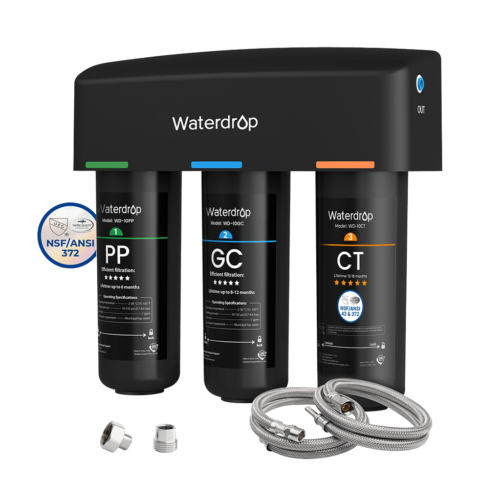 Waterdrop 3-stage Under Counter Direct Connect Filtration System