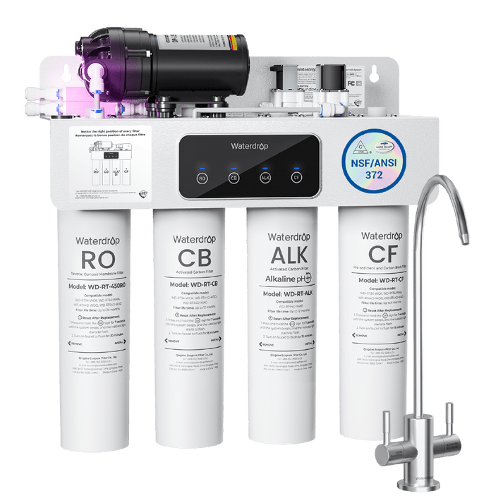 Waterdrop T4-A 450GPD Dual-Flow Alkaline Reverse Osmosis System